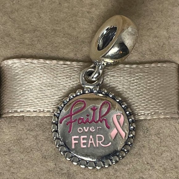 Pandora | Jewelry | Pandora Faith Over Fear Pink Ribbon Dangle Charms ...